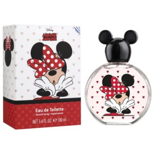 minnie mouse, disney, fragrance, for kids, eau de toilette, edt, 3.4oz, 100ml, perfume, spray, made in spain, by air val international