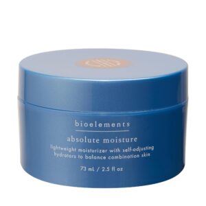 bioelements absolute moisture - 2.5 oz - lightweight facial moisturizer for combination skin - smooth, soft & shine free - vegan, gluten free - never tested on animals , 2.5 fl oz (pack of 1)