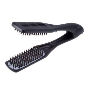 denman d79 thermoceramic hair straightening brush - with boar bristles - for wide, wavy, curly, coily hair – black