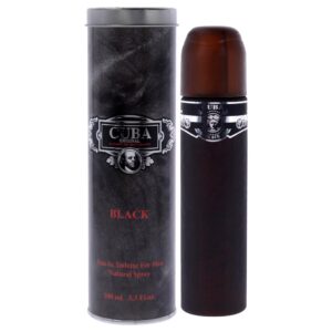 cuba black by cuba for men. eau de toilette spray 3.3 ounces