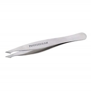 tweezerman stainless steel slanted point tweezer - eyebrow precision tweezers, facial and ingrown hair removal (classic stainless)