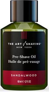 the art of shaving pre shave beard oil for men, protects against irritation and razor burn, clinically tested for sensitive skin, sandalwood, 2 fl oz (pack of 1)