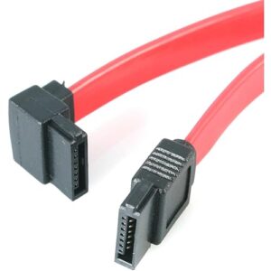 startech.com 18in sata to left angle sata serial ata cable - f/f (sata18la1), red