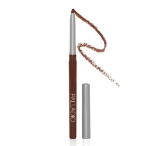 palladio retractable waterproof lip liner high pigmented and creamy color slim twist up smudge proof formula with long lasting all day wear no sharpener required, coffee, 1 count