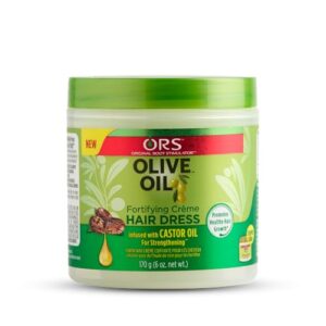 ors olive oil fortifying cream hair dress infused with castor oil for strengthening 6 ounces