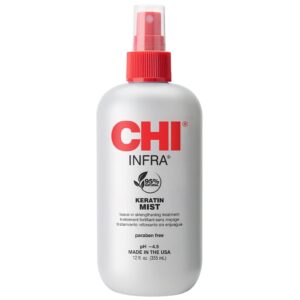 chi keratin mist, strengthening hair spray for restoring softness & protecting against heat damage, paraben-free, 12 oz