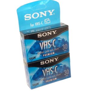 sony vhs-c premium 30-min. videocassette, 2-pack (tc30vh/2)