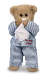 bearington illie willie plush stuffed animal get well soon teddy bear, 10 inches