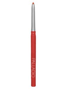 palladio retractable waterproof lip liner high pigmented and creamy color slim twist up smudge proof formula with long lasting all day wear no sharpener required, red rose, 1 count