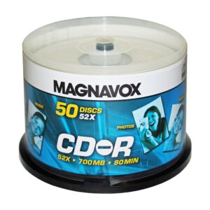 magnavox cd-r 52x 50 pack spindle cake box