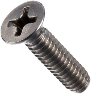 small parts stainless steel machine screw, plain finish, flat head, phillips drive, 1/4" length, #0-80 threads (pack of 100)