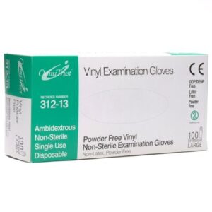 vinyl powder free medical exam gloves large 100/box