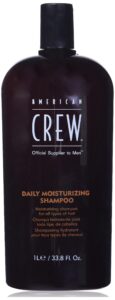 american crew men's shampoo, moisturizing shampoo for oily hair, 33.8 fl oz