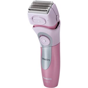 panasonic electric razor for women with bikini trimmer attachment, cordless close curves 4-blade electric shaver with wet or dry operation and pop-up trimmer – es2216pc (pink)