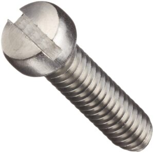 small parts stainless steel machine screw, plain finish, fillister head, slotted drive, meets asme b18.6.3, 1/4" length, fully threaded, #0-80 threads (pack of 100)