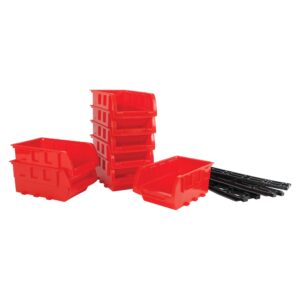 performance tool w5197 8 piece small stackable storage trays , orange