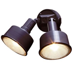 hubbell raco 5876-7 4 in. round light weatherproof kit for 75-150w par38 lamps, includes 2-architectural lamp holders, box, and cover, bronze