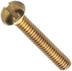 small parts 330 brass machine screw, plain finish, round head, slotted drive, 1/4" length, #2-56 threads (pack of 100)