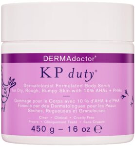 dermadoctor kp bump eraser body scrub dermatologist formulated exfoliant | keratosis pilaris treatment for dry and bumpy skin 10% ahas + phas - 16 fl oz