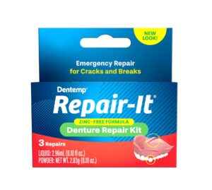 dentemp repair kit - repair-it advanced formula denture repair kit - denture repair kit repairs broken dentures - denture repair to mend cracks & replace loose teeth…