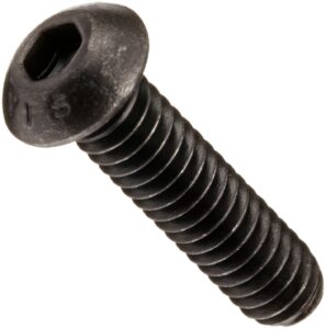 alloy steel socket cap screw, plain finish, button head, hex socket drive, meets asme b18.3/astm f835, 1/2" length, fully threaded, #6-32 threads (pack of 100)