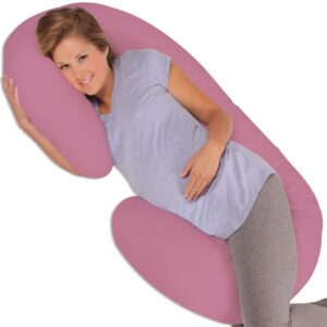 leachco snoogle original maternity/pregnancy total body pillow, mauve large