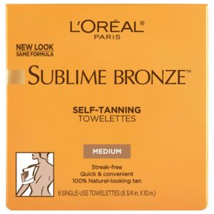 loreal paris sublime bronze self tanning towelettes for body (3 pack)