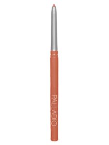 palladio retractable waterproof lip liner high pigmented and creamy color slim twist up smudge proof formula with long lasting all day wear no sharpener required, nearly nude