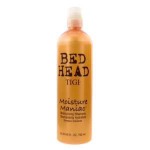 tigi bed head moisture maniac shampoo - for lightweight moisture, replensishes shine & smoothness, moisturizes hair, for all hair types, 25.36 oz (pack of 1)