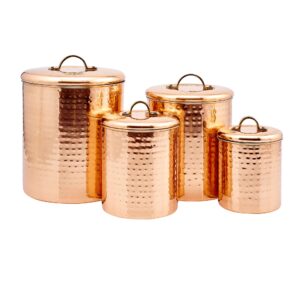 old dutch hammered copper canister set, set of 4