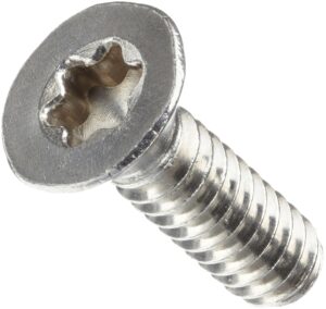 stainless steel machine screw, plain finish, flat head, star drive, 3/8" length, #4-40 threads (pack of 100)