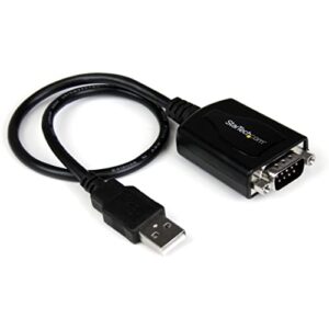 startech.com 1 ft. usb to rs232 serial db9 adapter cable with com port retention - up to 920 kpbs usb a to db9 serial adapter , taa (icusb232pro)