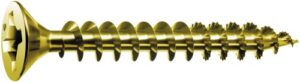 spax #10 x 3in. flat head unidrive yellow zinc coated screw - 1 lb box