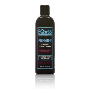 eqyss premier equine conditioner - moisturize skin, detangle horse's mane, tail, & coat, add shine, tangle-free brushing, minimize flyaways (16 oz)