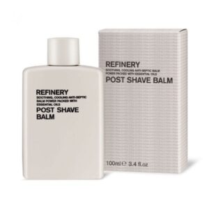 aromatherapy associates refinery post shave balm. soothing and cooling anti-septic after shave moisturizer. soothe razor burn with aloe vera (3.4 fl oz)