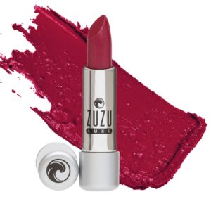 zuzu luxe lip color lipstick (beso beso - raspberry pink/neutral shimmer), natural ultra-hydrating lipstick, paraben free, vegan, gluten-free, cruelty-free, non gmo, 0.13 oz