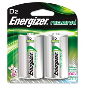 energizer nh50bp2 nimh rechargeable batteries, d, 2 batteries/pack