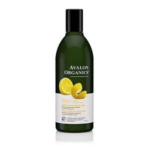 avalon organics bath & shower gel, refreshing lemon, 12 oz