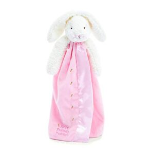 bunnies by the bay "blossom bunny" buddy blanket - 16" stuffed bunny and baby security blanket - super soft velour with satin lining