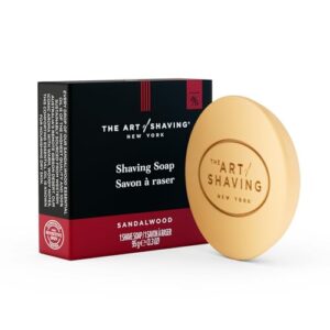 the art of shaving shaving soap - shave soap refill for shaving brush and shaving bowl, protects against irritation, sandalwood, 3.3 ounce