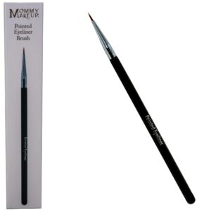 pointed eyeliner brush - ultra fine premium synthetic vegan bristles - precision gel eye liner brush for makeup artist-quality results, cruelty free by mommy makeup