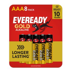 eveready gold alkaline aaa batteries, 8 pack of triple a batteries