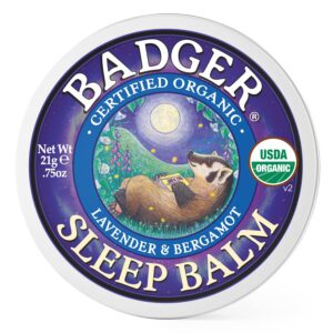 badger - sleep balm, lavender & bergamot, natural sleep balm, scented relaxing balm for children and adults, calming night balm, organic sleep balm, 0.75 oz