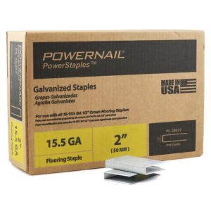 powernail ps20077 15.5 gauge 2 inch length hardwood flooring staples (box of 7700)