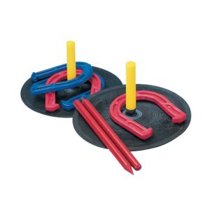 champion sports indoor/outdoor horseshoe set red