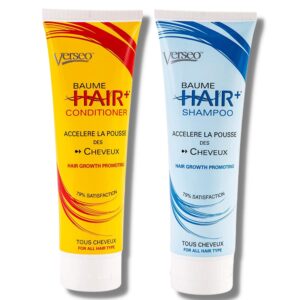 "verseo hair strengthening shampoo and conditioner for men and women - natural scent - 8.5 oz each - unisex - for hair growth & nourishing"