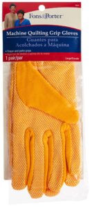 dritz fons & porter 7856 machine quilting grip gloves, gold, size large