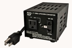 simran sm-1000j step up and down japanese transformer 1000w; can be used only in 100 and 120 volt countries; will convert from 120 volt to 100 volt and from 100 volt to 120 volt.; fuse protected; heavy duty continuous use; power on/off switch