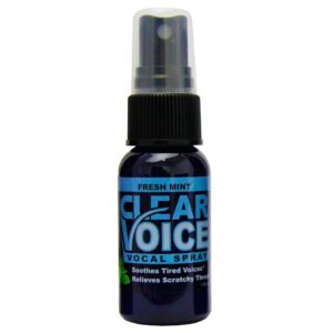 clear voice oral throat spray singing ease clarity soothing dampener moisturizer relief vocal eze reducer booster treatment, fresh mint flavor 1 fl oz