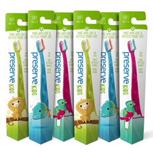 preserve kids toothbrush, soft bristles, (pack of 6)